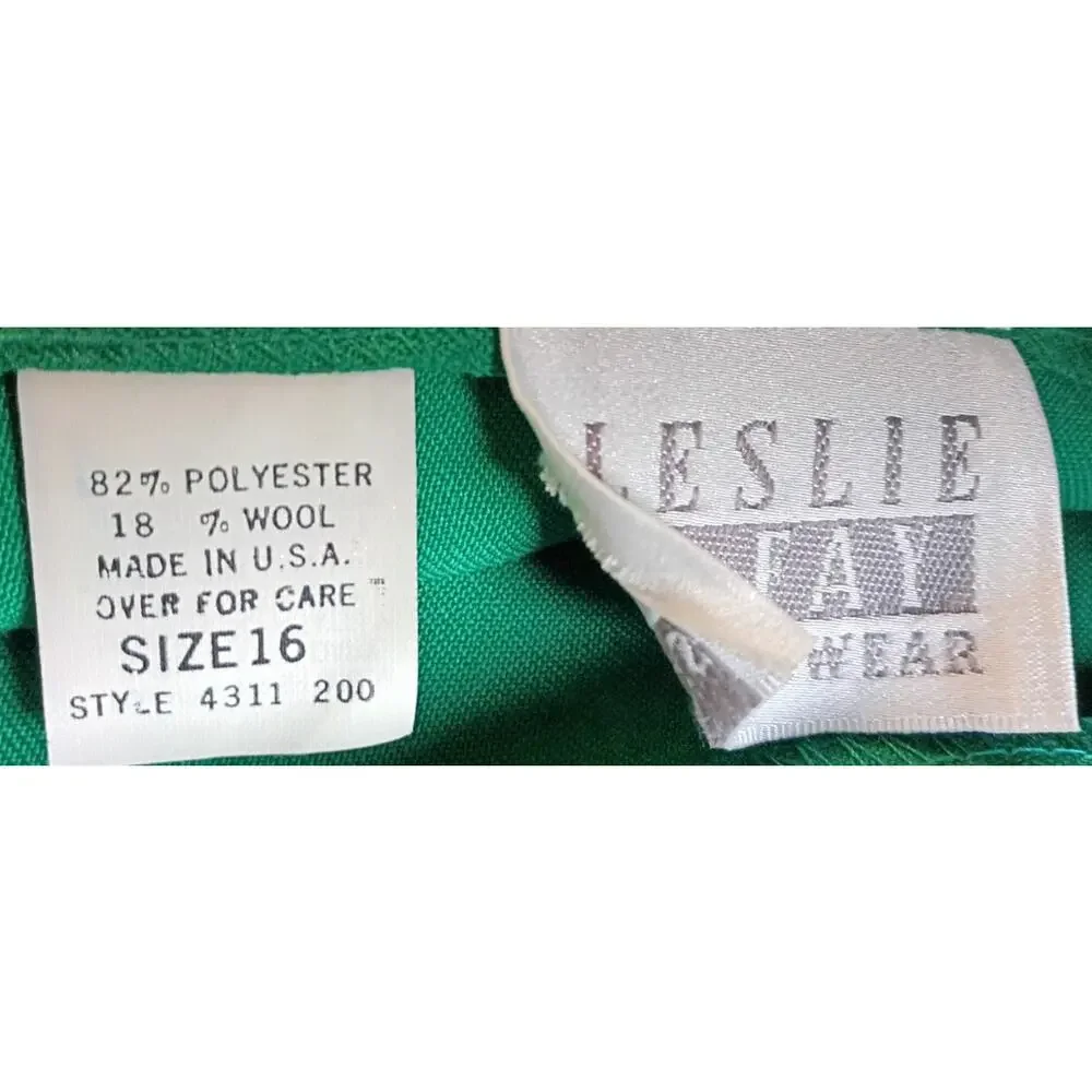 Leslie Fay | Skirts | Vintage Leslie Fay Emerald Green A Line Midi ...